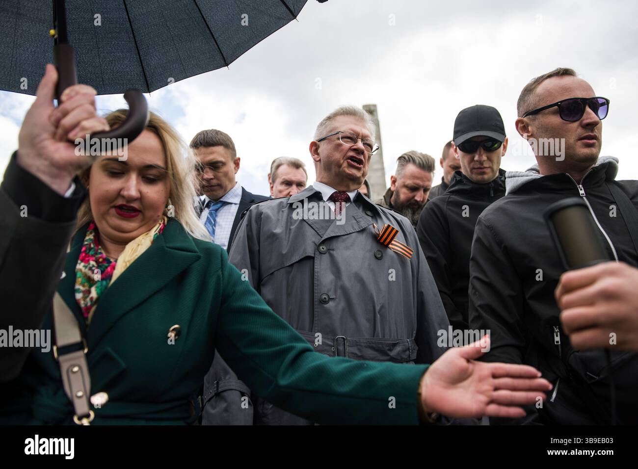 Warsaw, Poland. 09th May, 2025. Russia's Ambassador to Poland, Sergey Andreev and his delegation ...