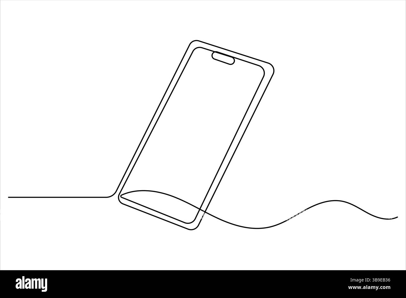 Smart phone icon continuous one line drawing with isolate simple ...
