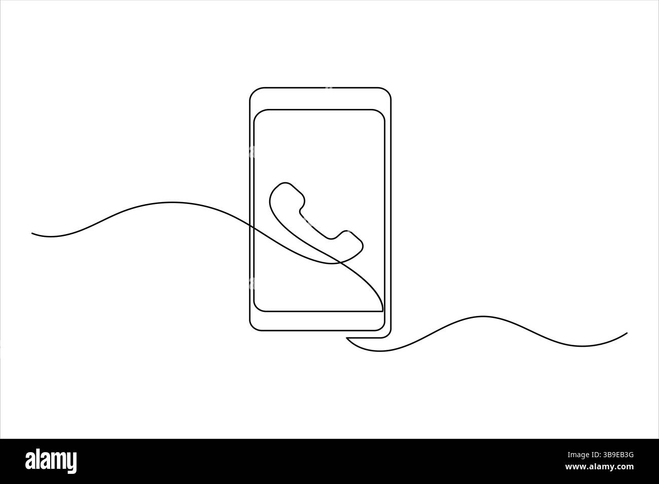 Smart phone icon continuous one line drawing with isolate simple ...