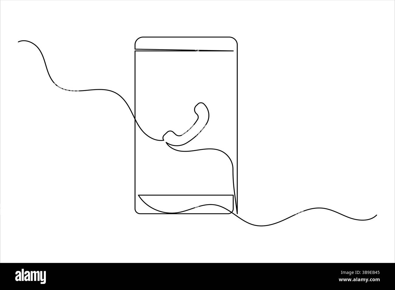 Smart phone icon continuous one line drawing with isolate simple ...