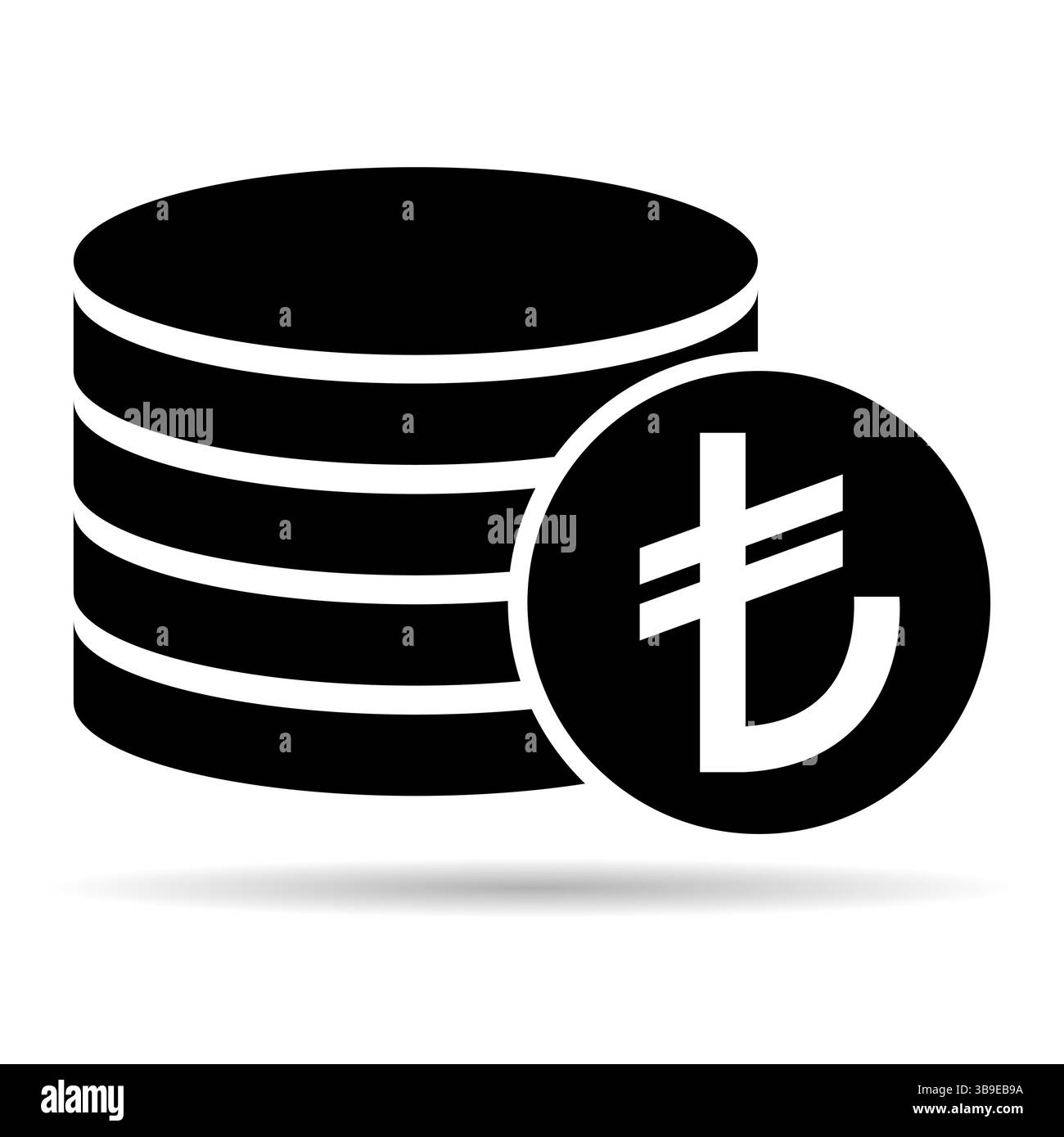 Lira stack shadow coin, flat icon money design, cash sign vector ...