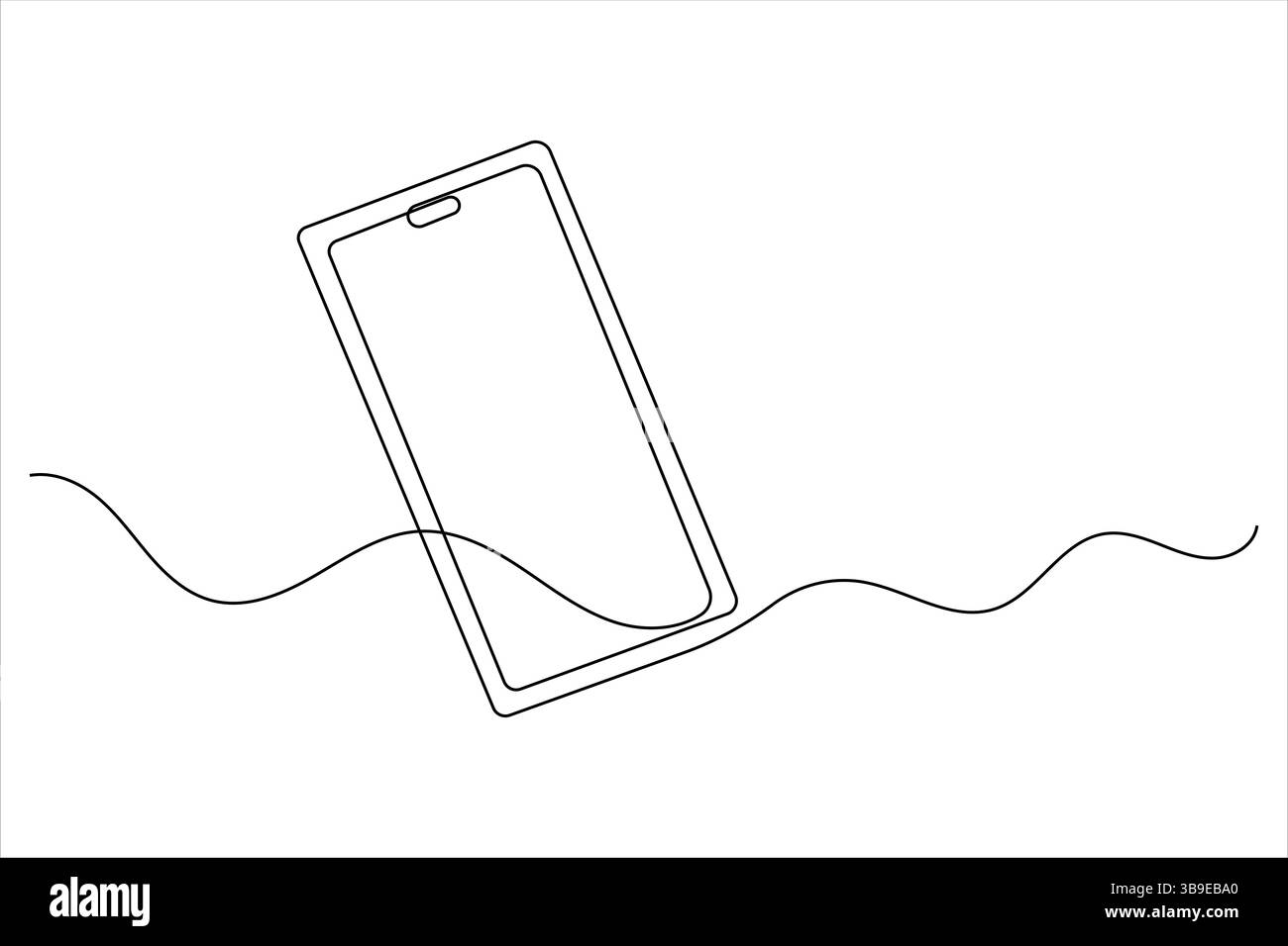 Smart phone icon continuous one line drawing with isolate simple ...