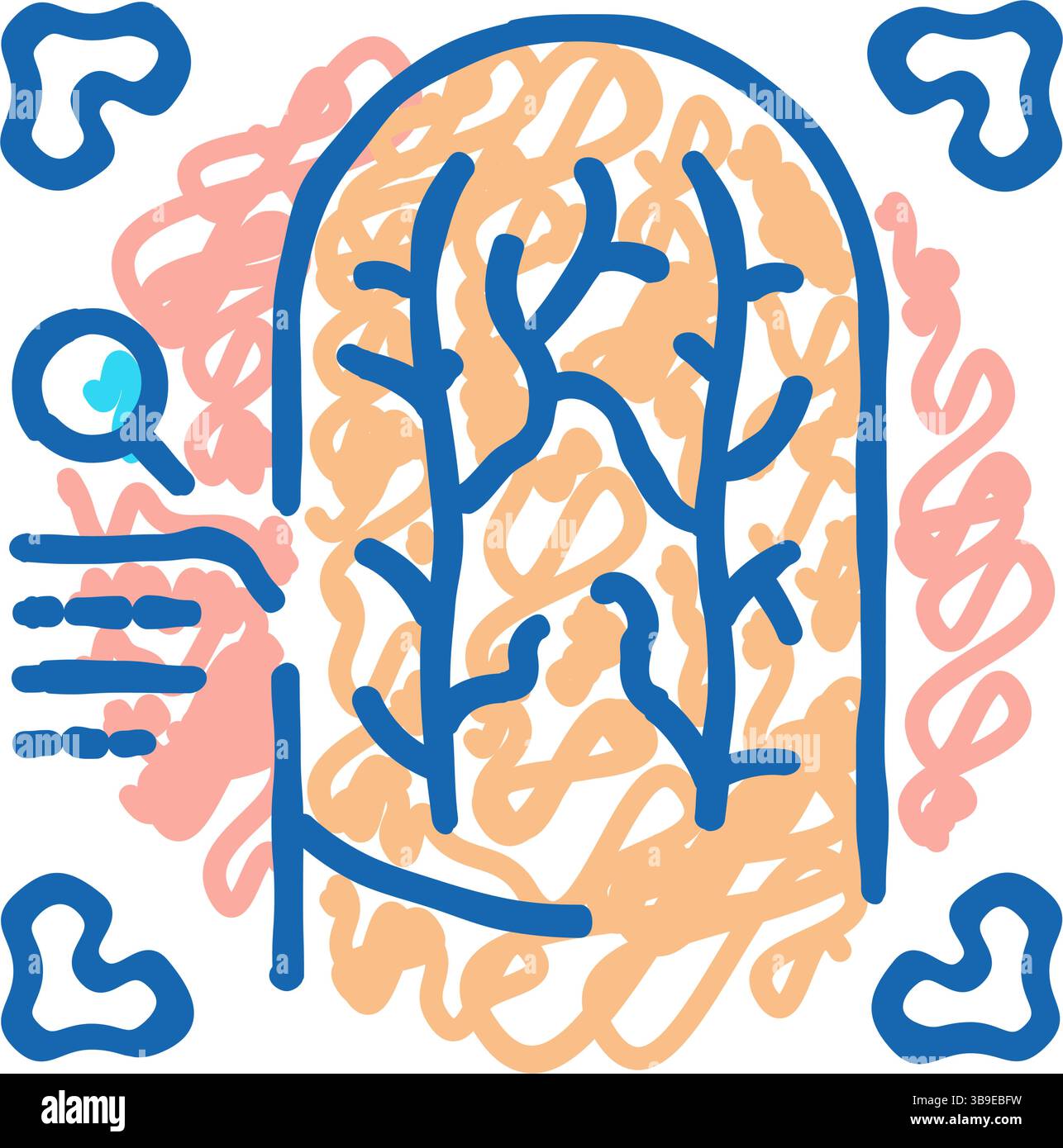 finger vein recognition icon doodle illustration Stock Vector Image ...