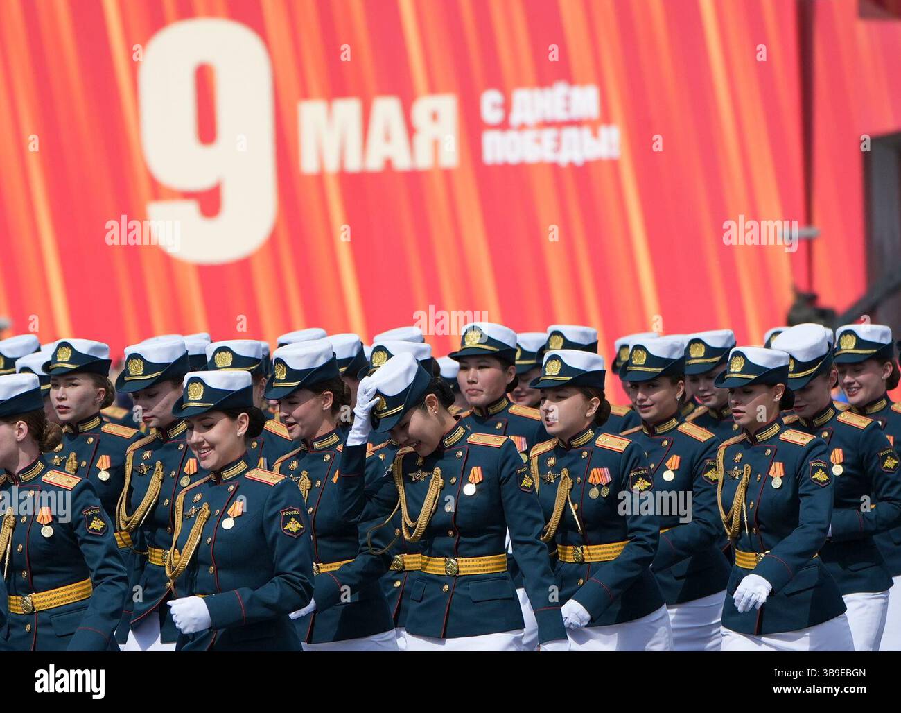 Moscow, Russia. 9th May, 2025. Soldiers attend a grand parade marking ...
