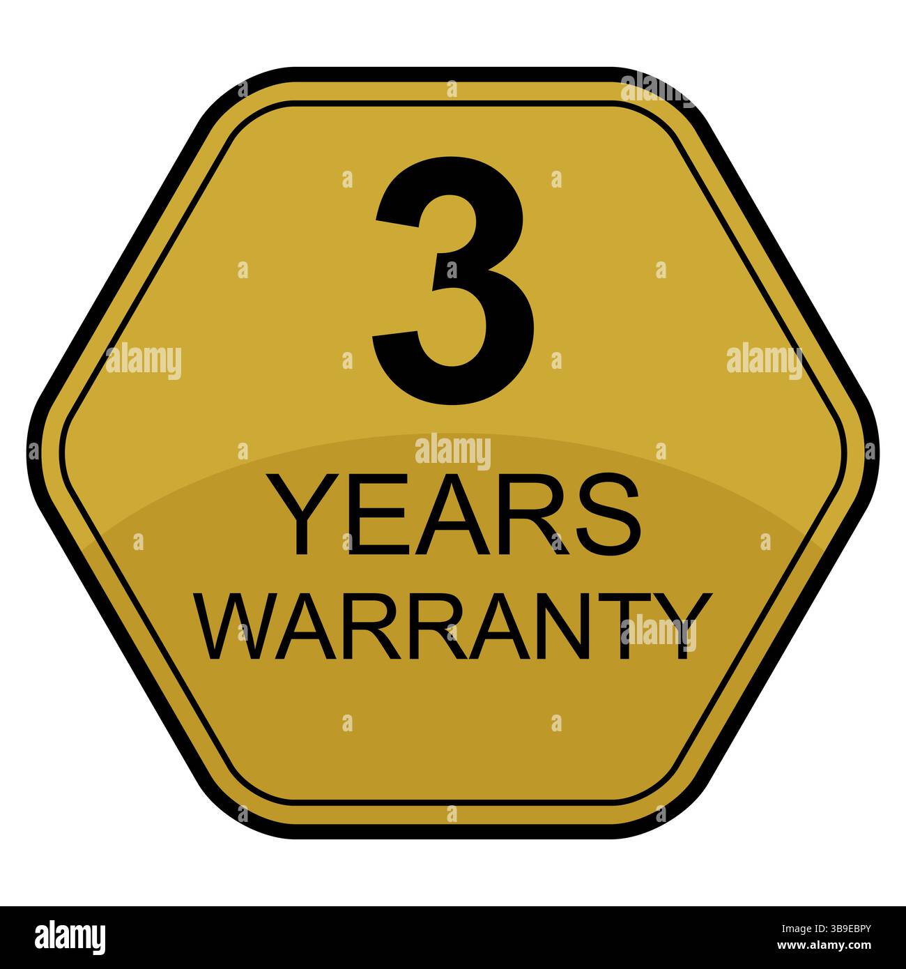 Three years warranty icon, badge seal guarantee certificate customer ...