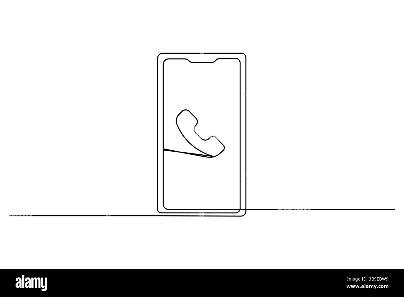 Smart phone icon continuous one line drawing with isolate simple ...