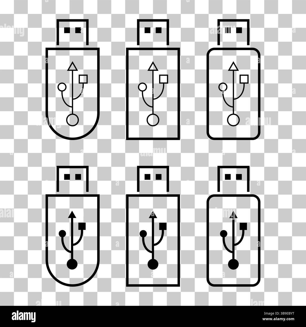 Set of USB icon technology, connect device sign, electronic portable ...