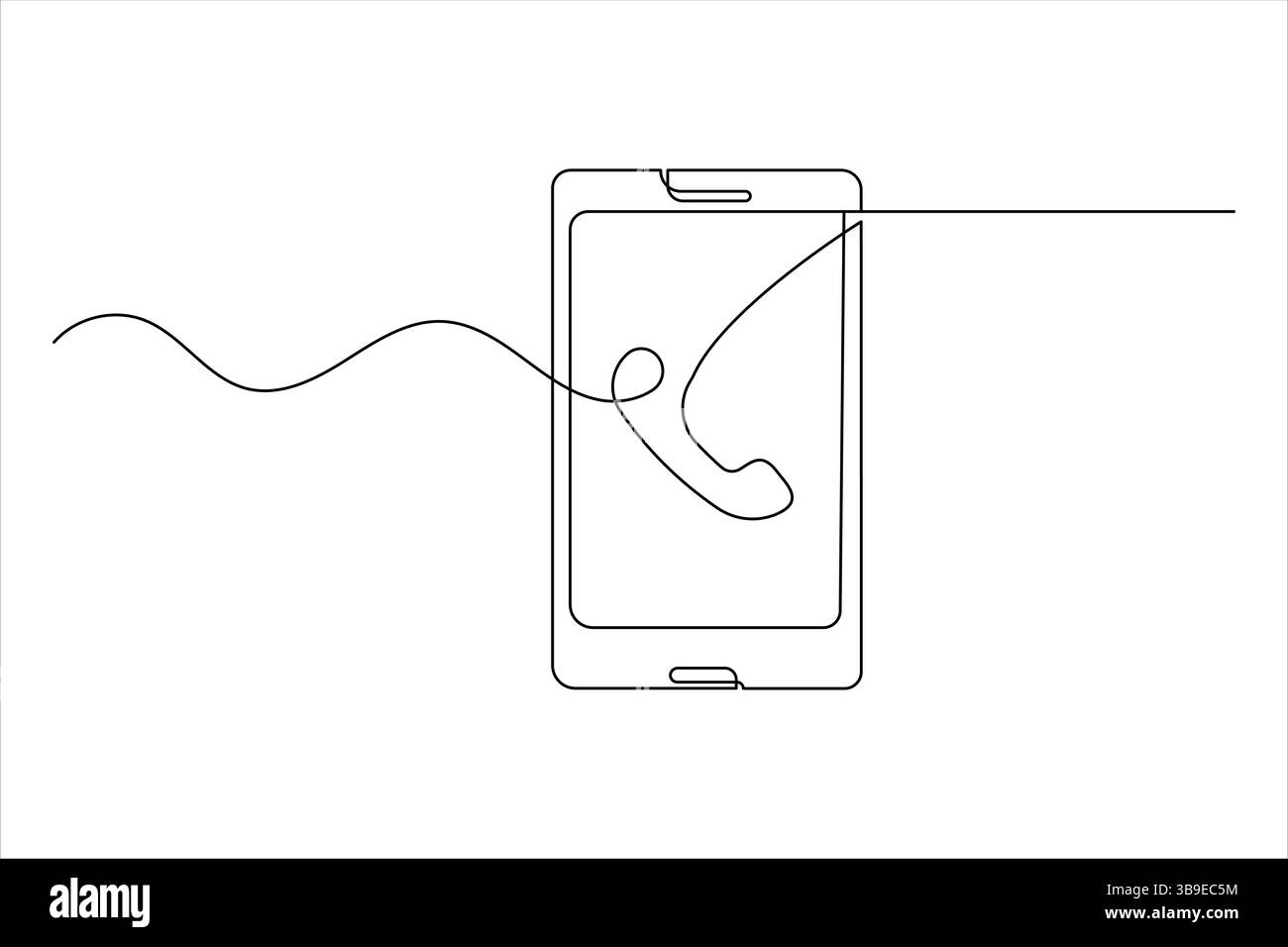 Smart phone icon continuous one line drawing with isolate simple ...