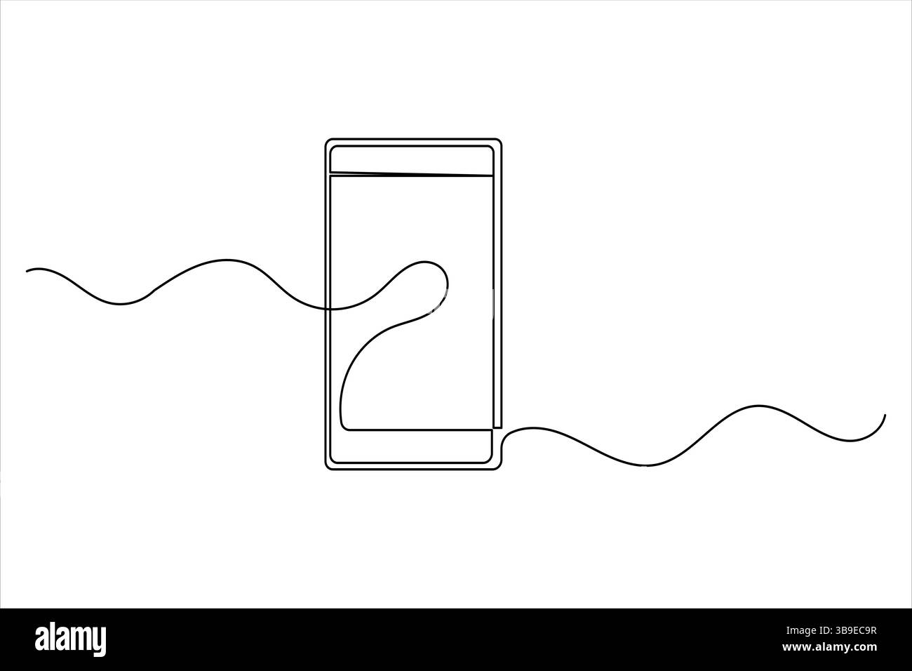 Smart phone icon continuous one line drawing with isolate simple ...