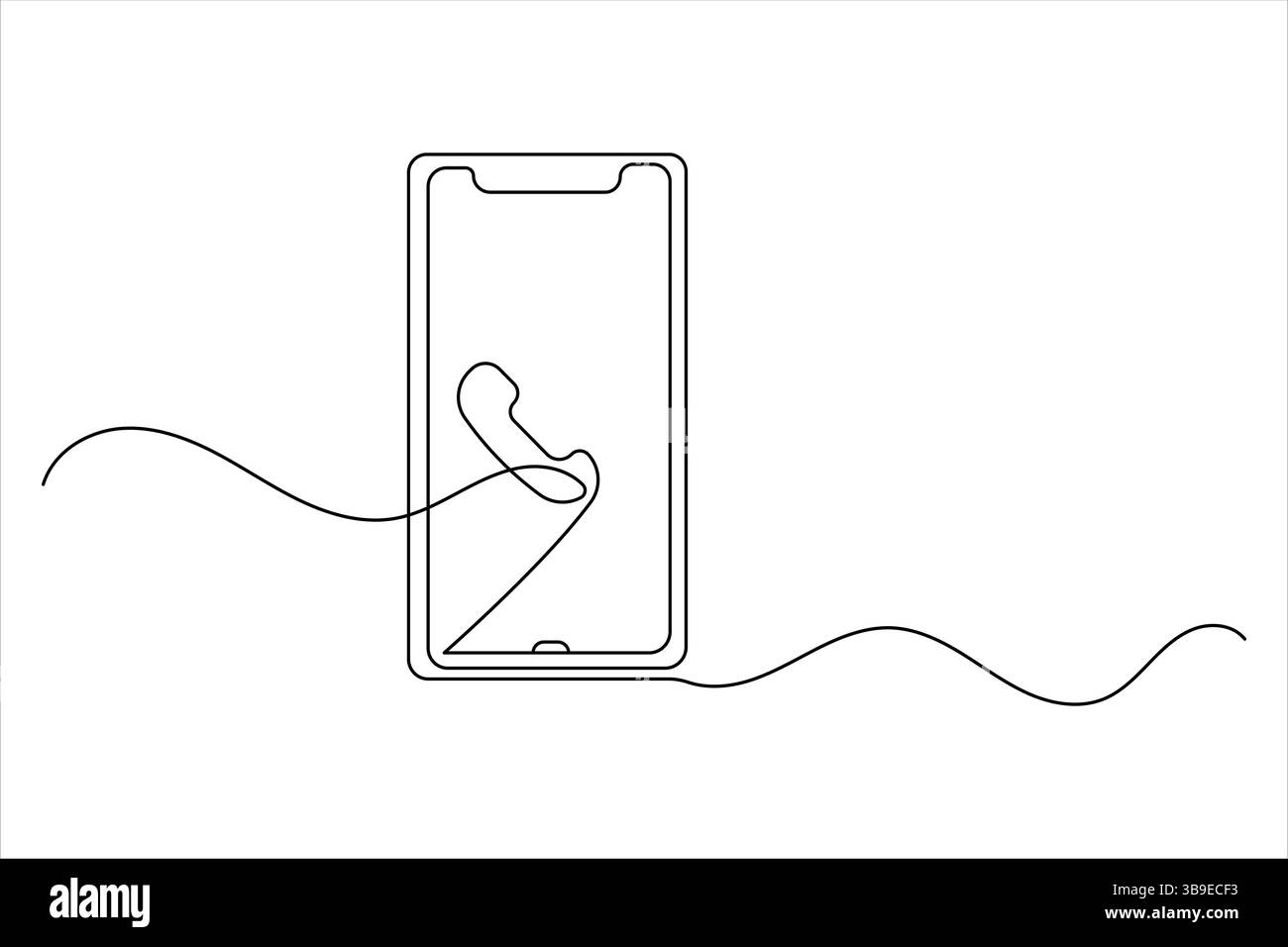 Smart phone icon continuous one line drawing with isolate simple ...