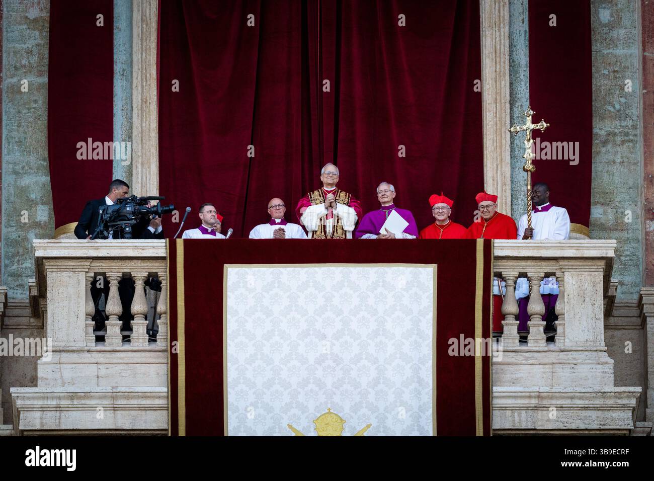 Newly elected Pope Leo XIV (Cardinal Robert Francis Prevost) appears on ...