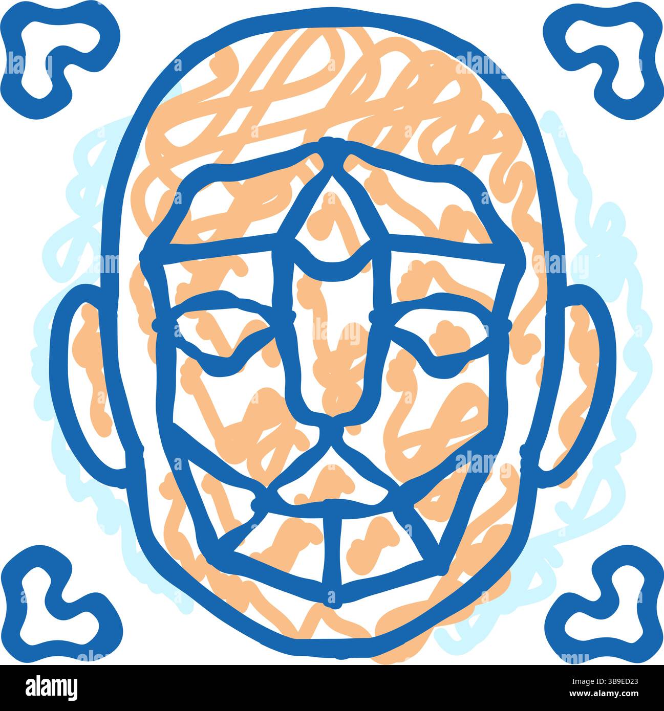 3d facial mapping icon doodle illustration Stock Vector Image & Art - Alamy