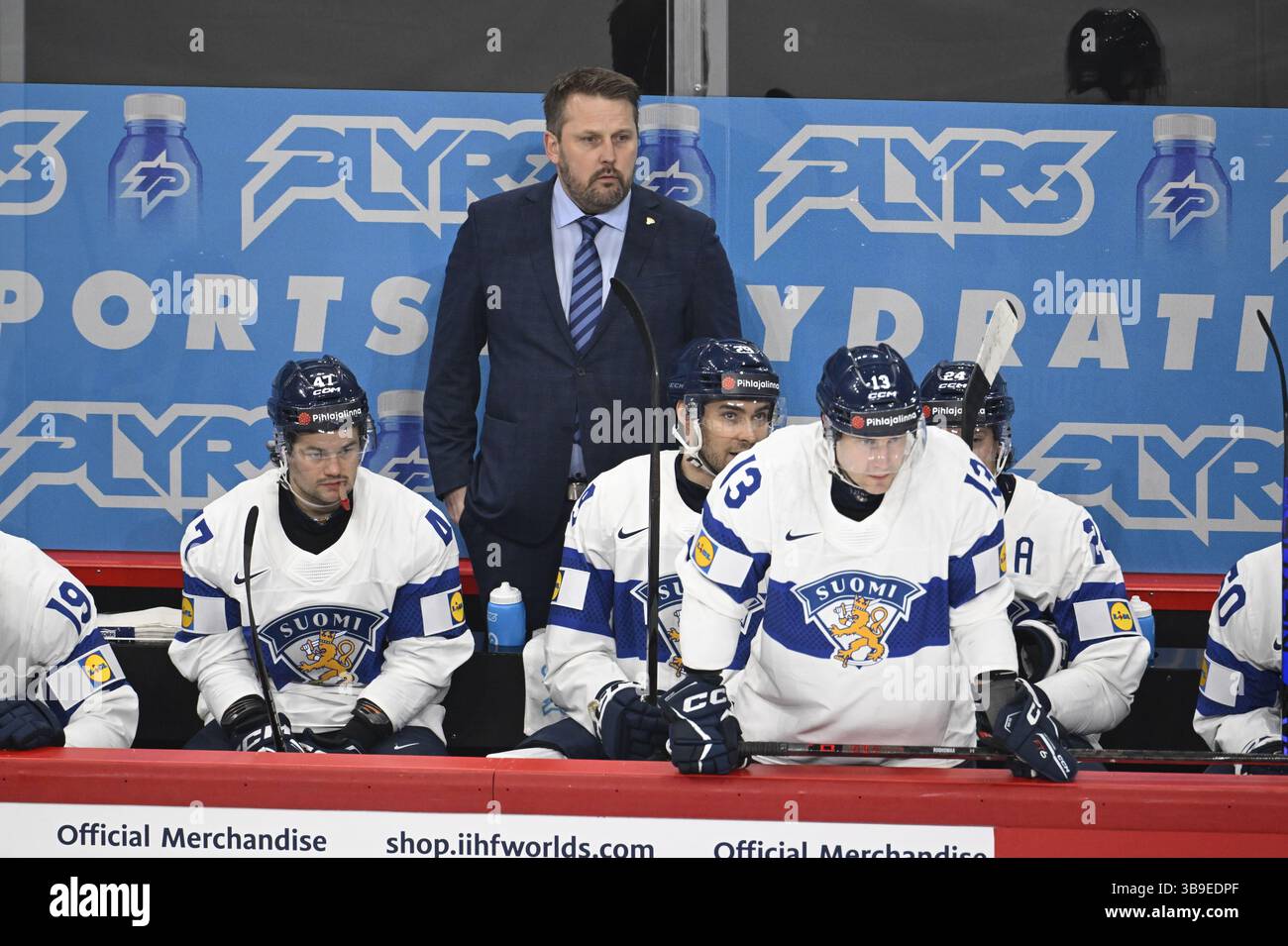 STOCKHOLM, SWEDEN 20250509Finland's head coach Antti Pennanen during the IIHF Ice Hockey World ...