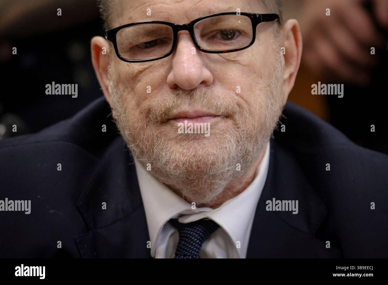 Harvey Weinstein appears in state court in Manhattan for his retrial on Friday, May 9, 2025 in ...