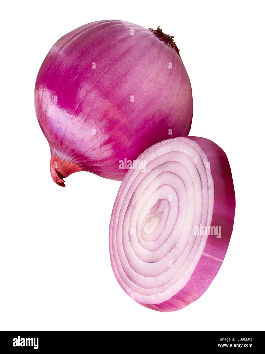Single fresh peeled red or purple Spanish onion bulb with one onion ...