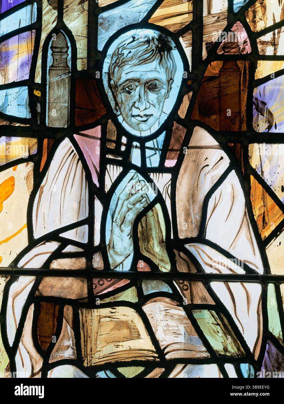 Stained glass window, of Cardinal Saint John Henry Newman, in the ...