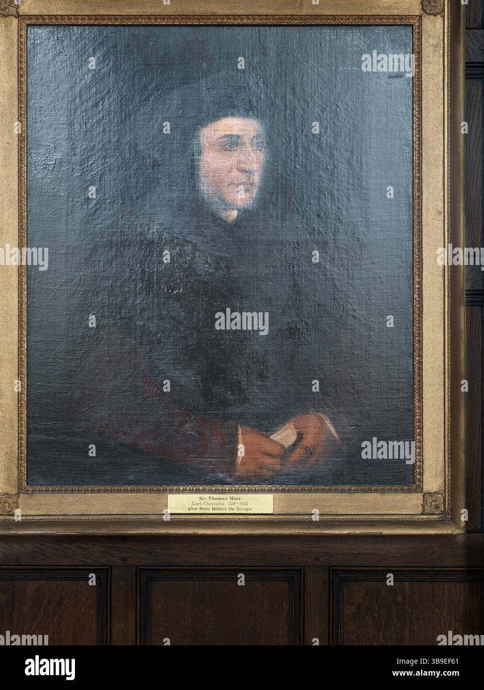 Portrait, of Sir Thomas More (by Holbein the Younger), in the dining ...