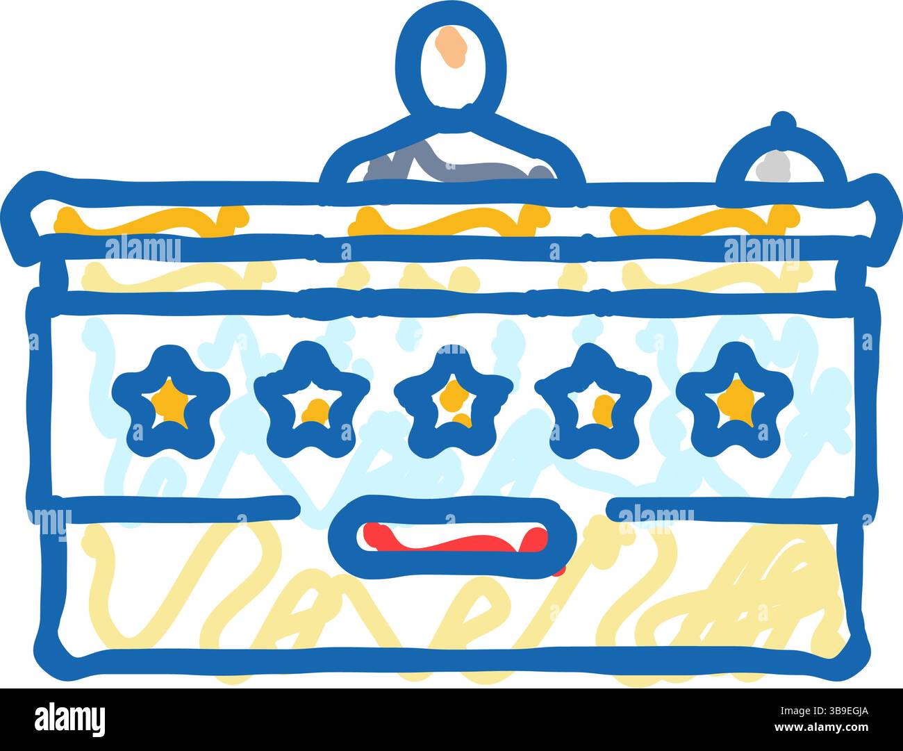 reception desk hospitality hotel icon doodle illustration Stock Vector ...