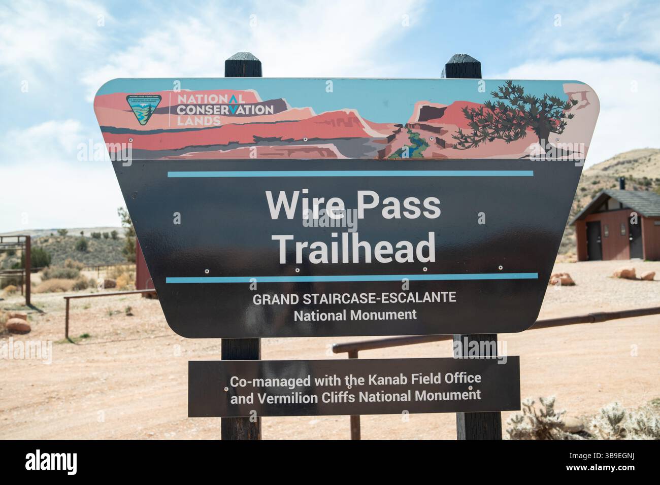 Wire Pass Trailhead Sign Stock Photo - Alamy