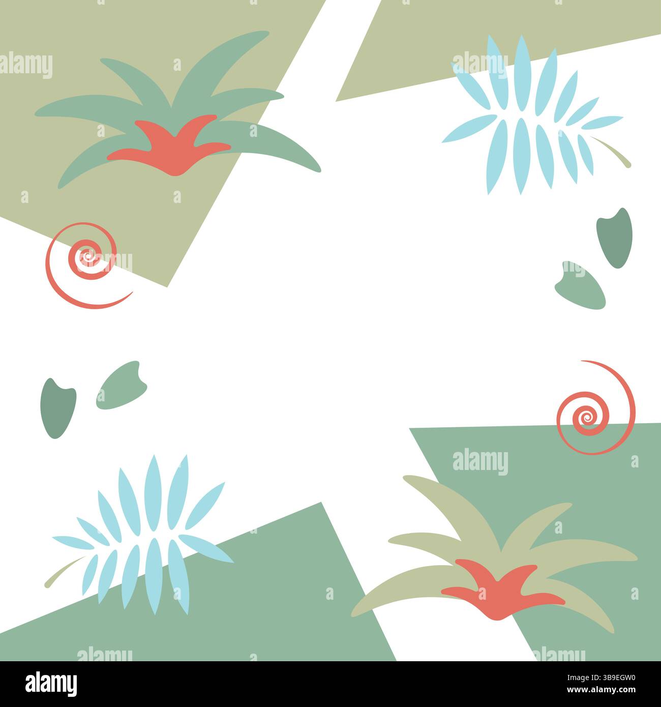 Tropical corner foliage layout. Vector illustration Stock Vector Image ...
