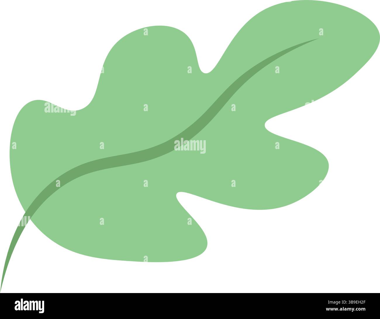 Single green wavy leaf shape. Vector illustration Stock Vector Image ...