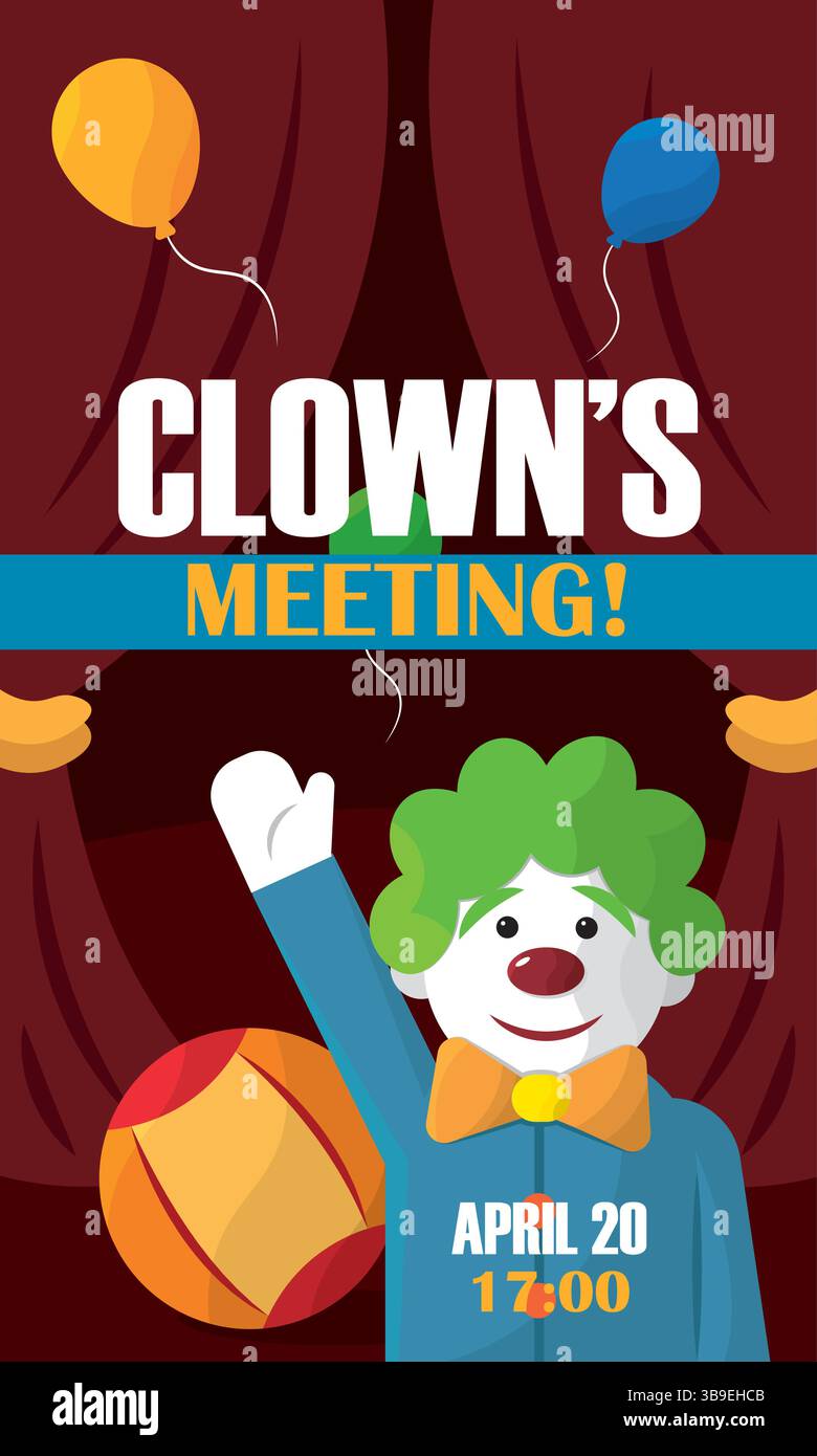 Clown waving at meeting. Vector illustration Stock Vector Image & Art ...