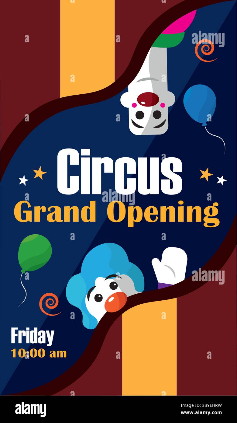 Circus opening with clowns. Vector illustration Stock Vector Image ...