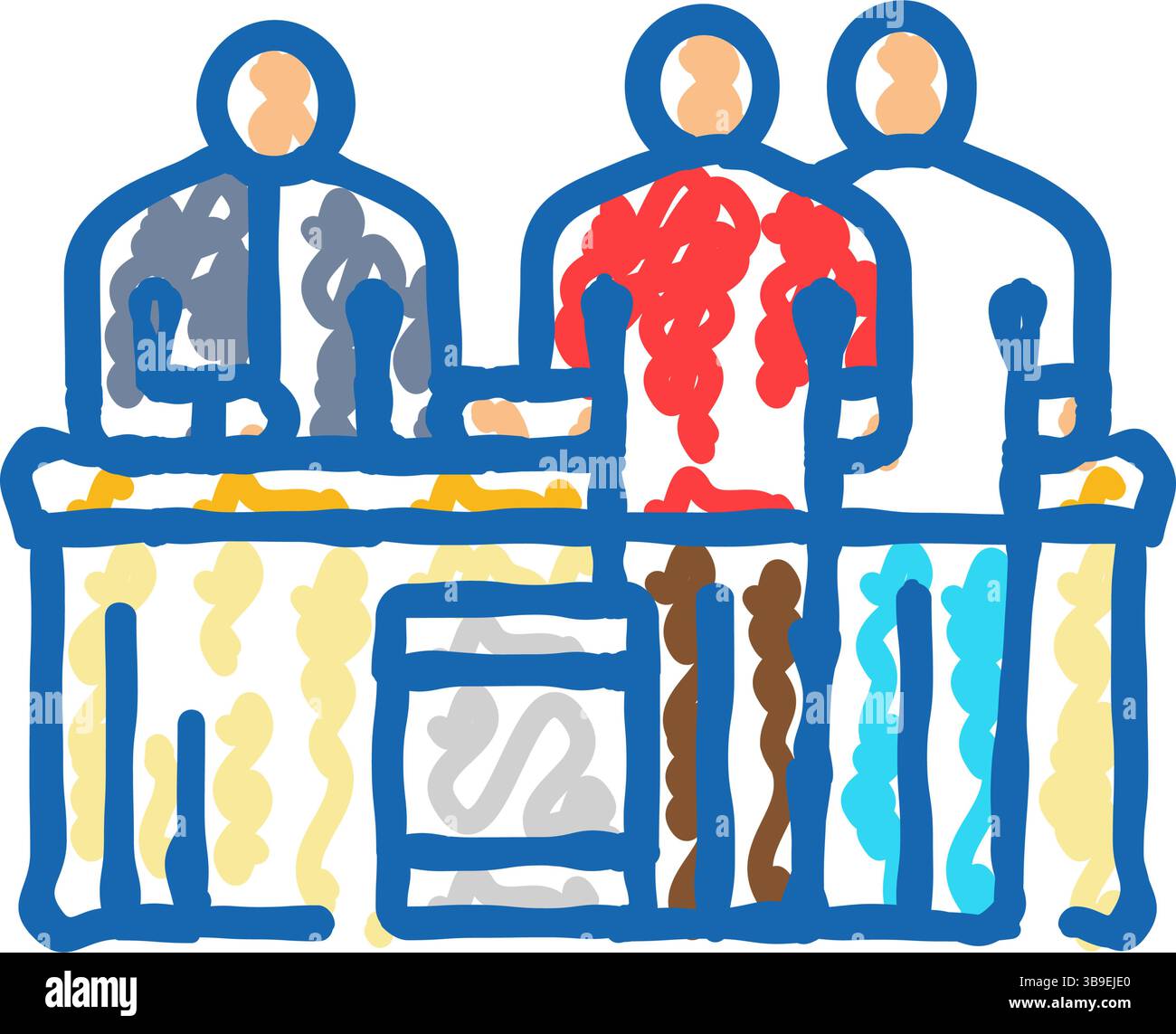 guest check in hospitality hotel icon doodle illustration Stock Vector ...