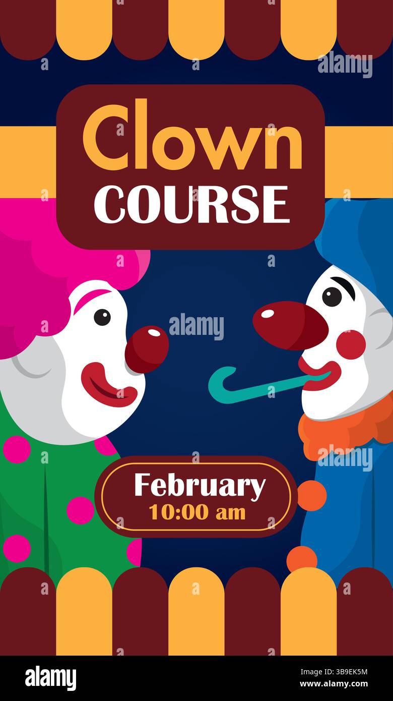 Two clowns in course. Vector illustration Stock Vector Image & Art - Alamy