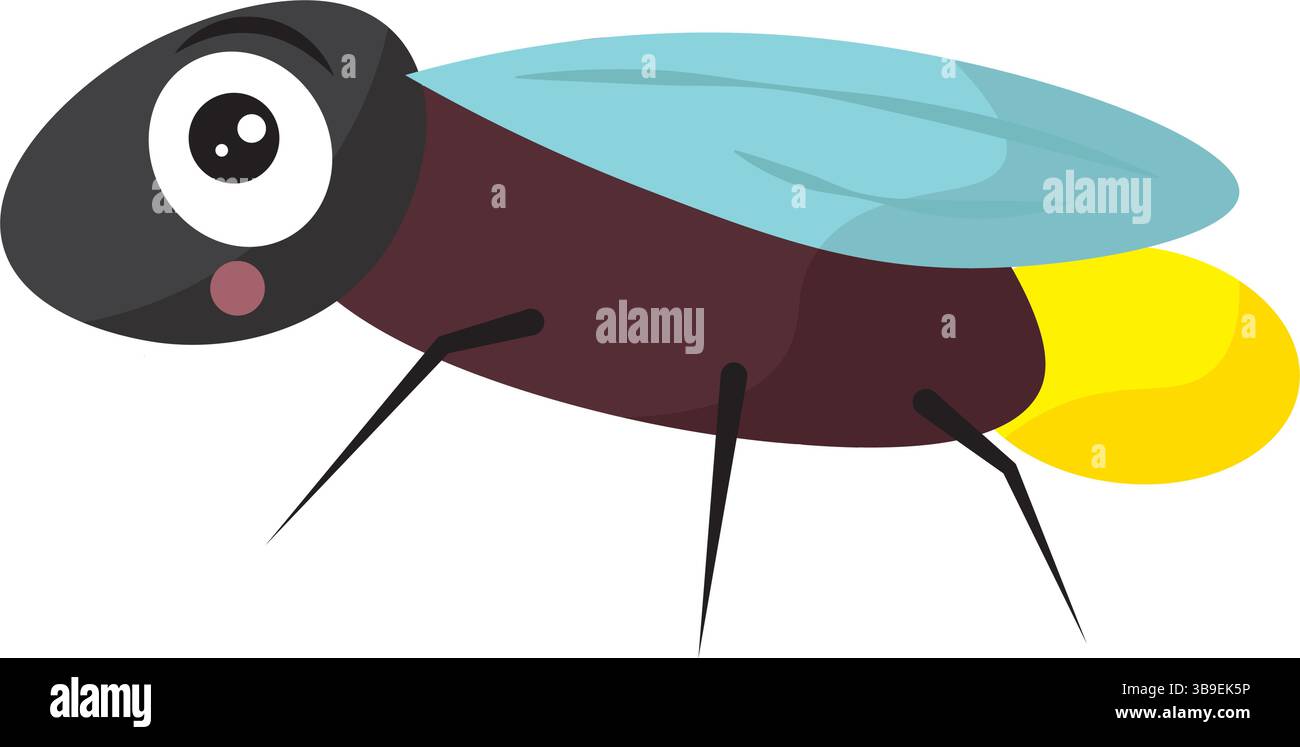 Bright cartoon firefly fly. Vector illustration Stock Vector Image ...