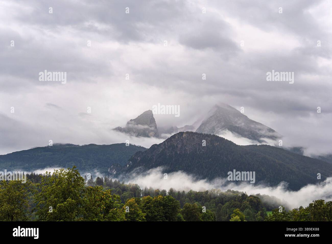 View of the Watzmann mountain in Berchtesgadener Land Stock Photo - Alamy