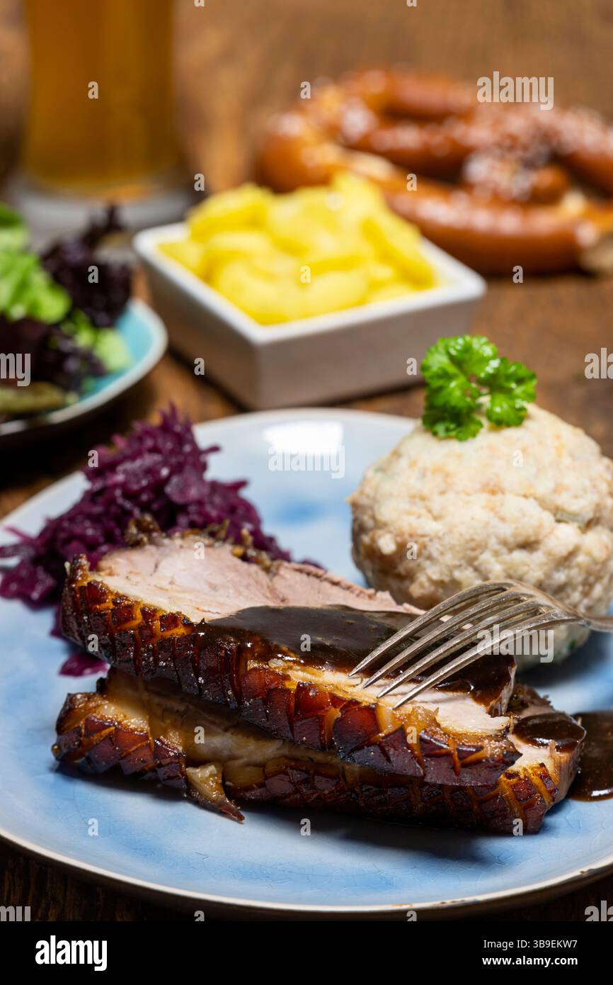 Roast pork plate on hi-res stock photography and images - Alamy