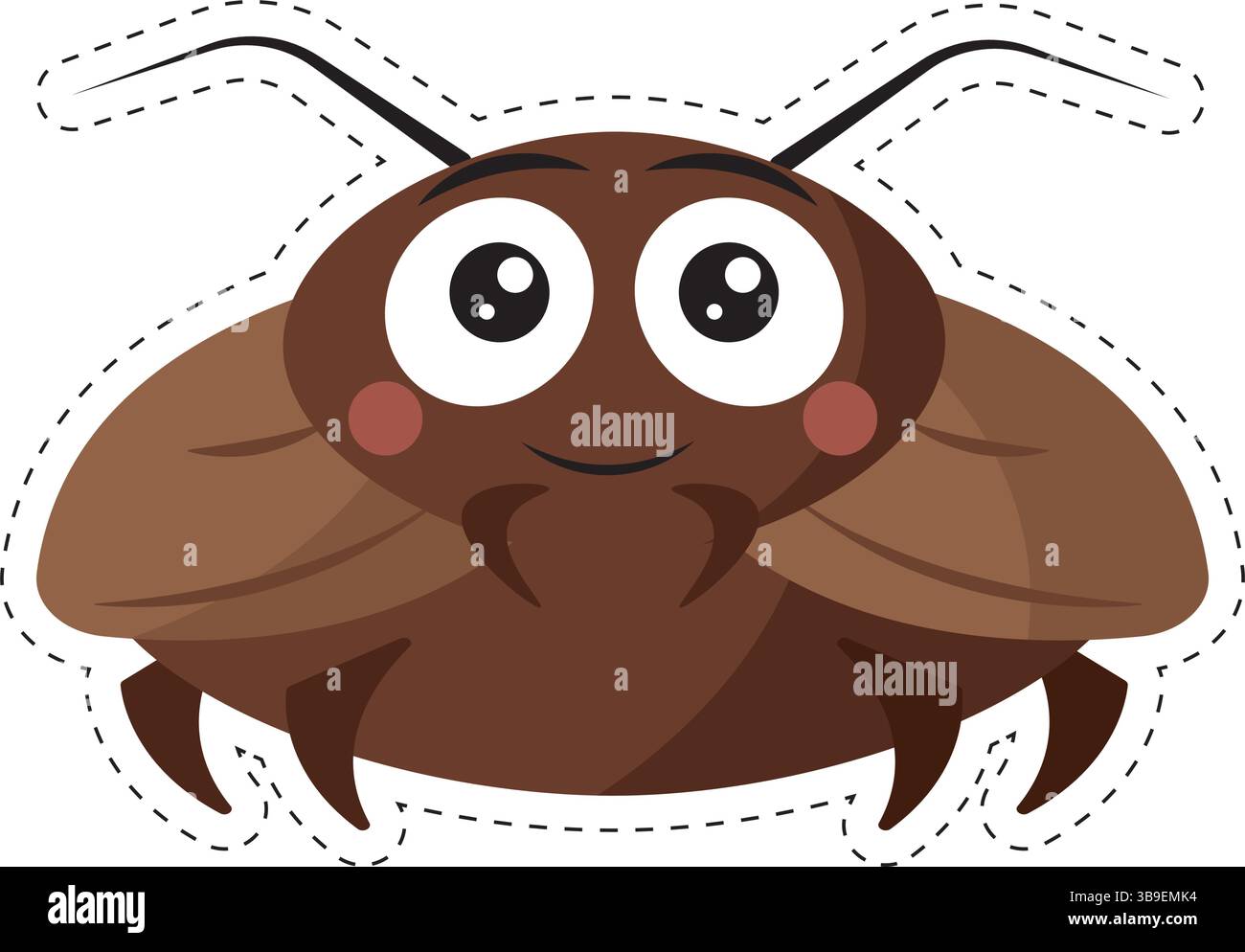Cute cartoon cockroach bug. Vector illustration Stock Vector Image ...