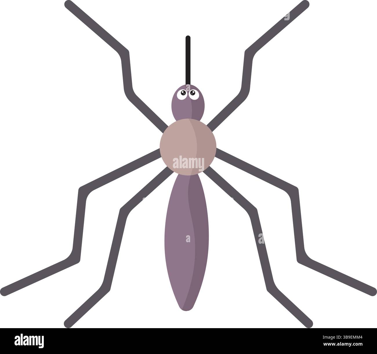 Purple mosquito cartoon bug. Vector illustration Stock Vector Image ...