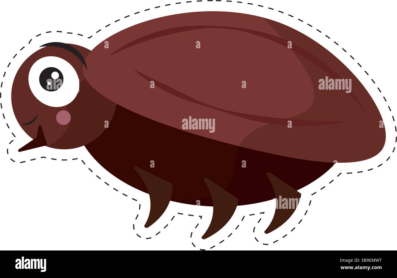Cute cartoon brown beetle. Vector illustration Stock Vector Image & Art ...