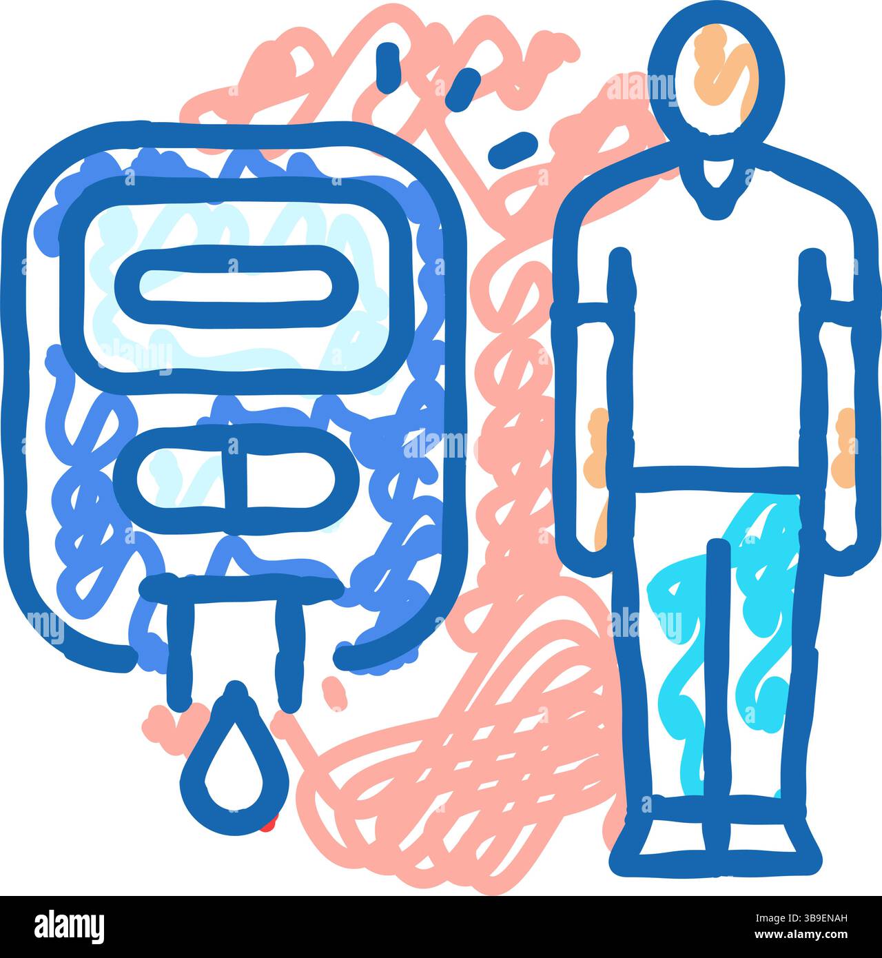 diabetes man disease icon doodle illustration Stock Vector Image & Art ...