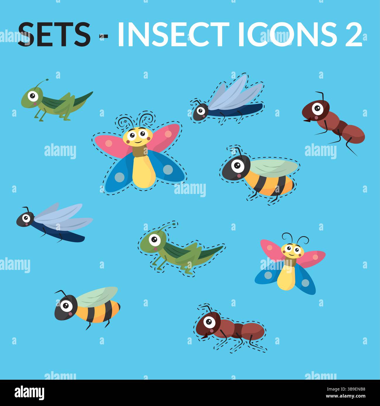 Insect cartoon icon pack. Vector illustration Stock Vector Image & Art ...