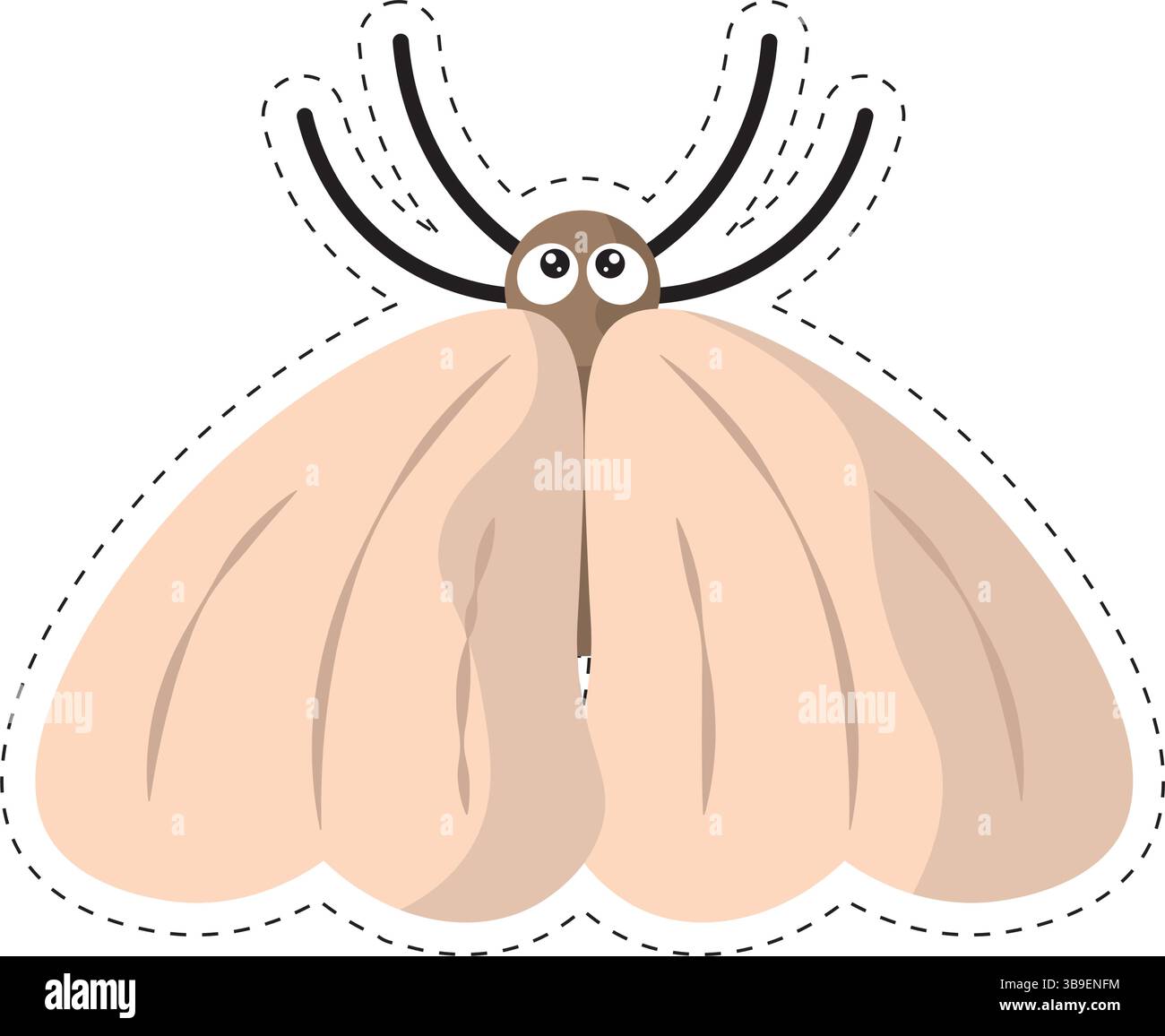 Cream cartoon moth insect. Vector illustration Stock Vector Image & Art ...