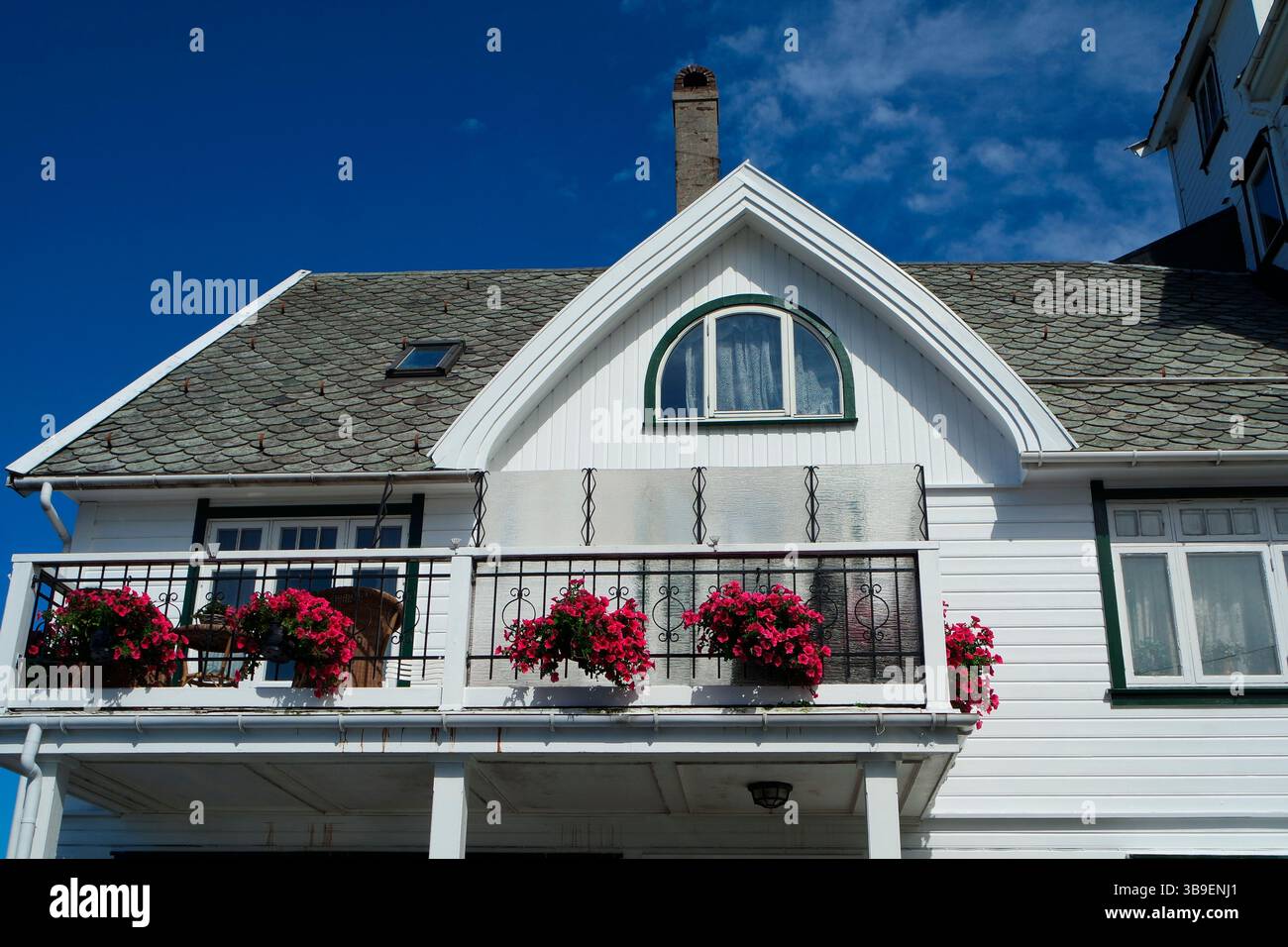 Norway, typical house with white wooden facade Stock Photo - Alamy