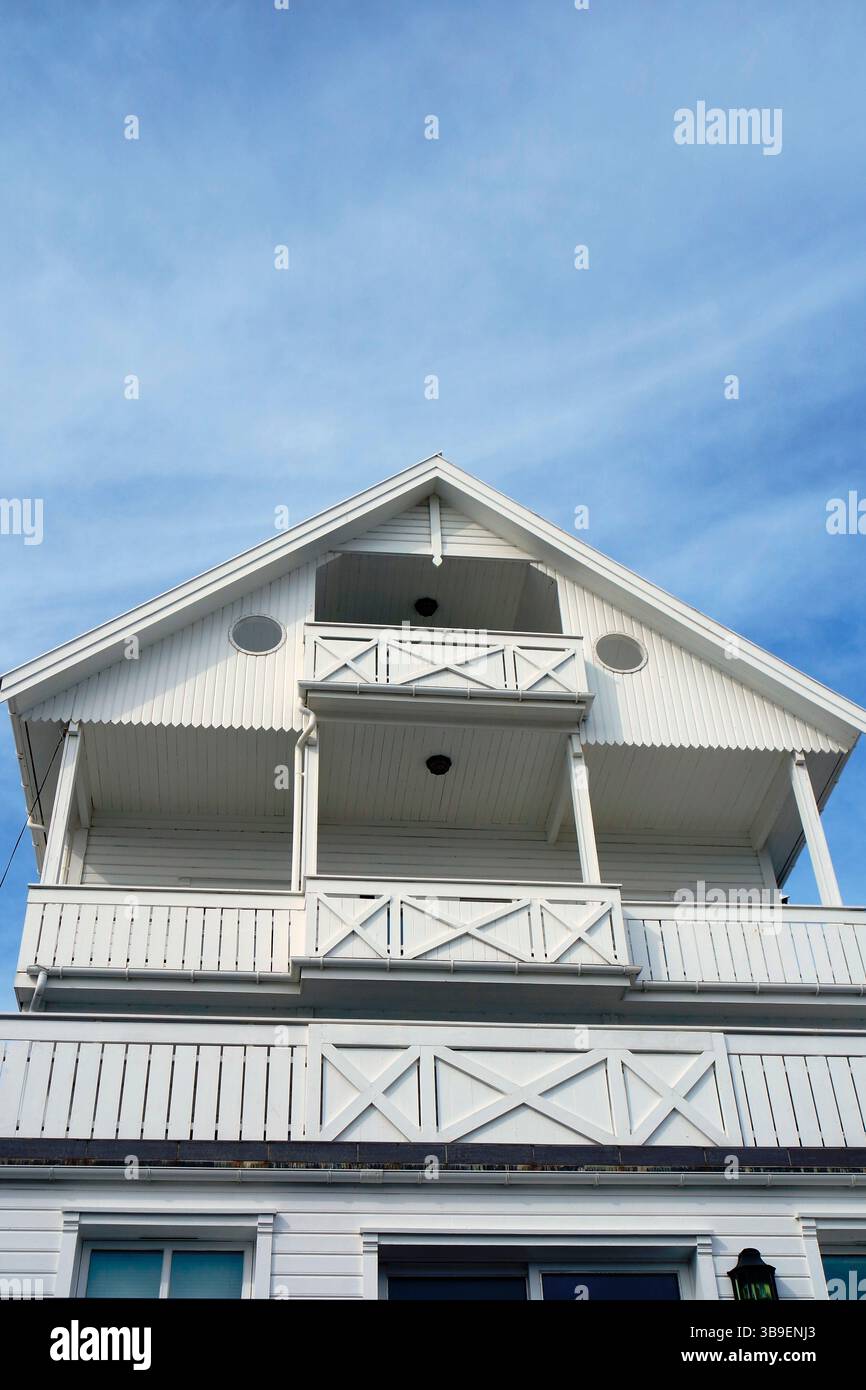 Norway, typical house with white wooden facade Stock Photo - Alamy