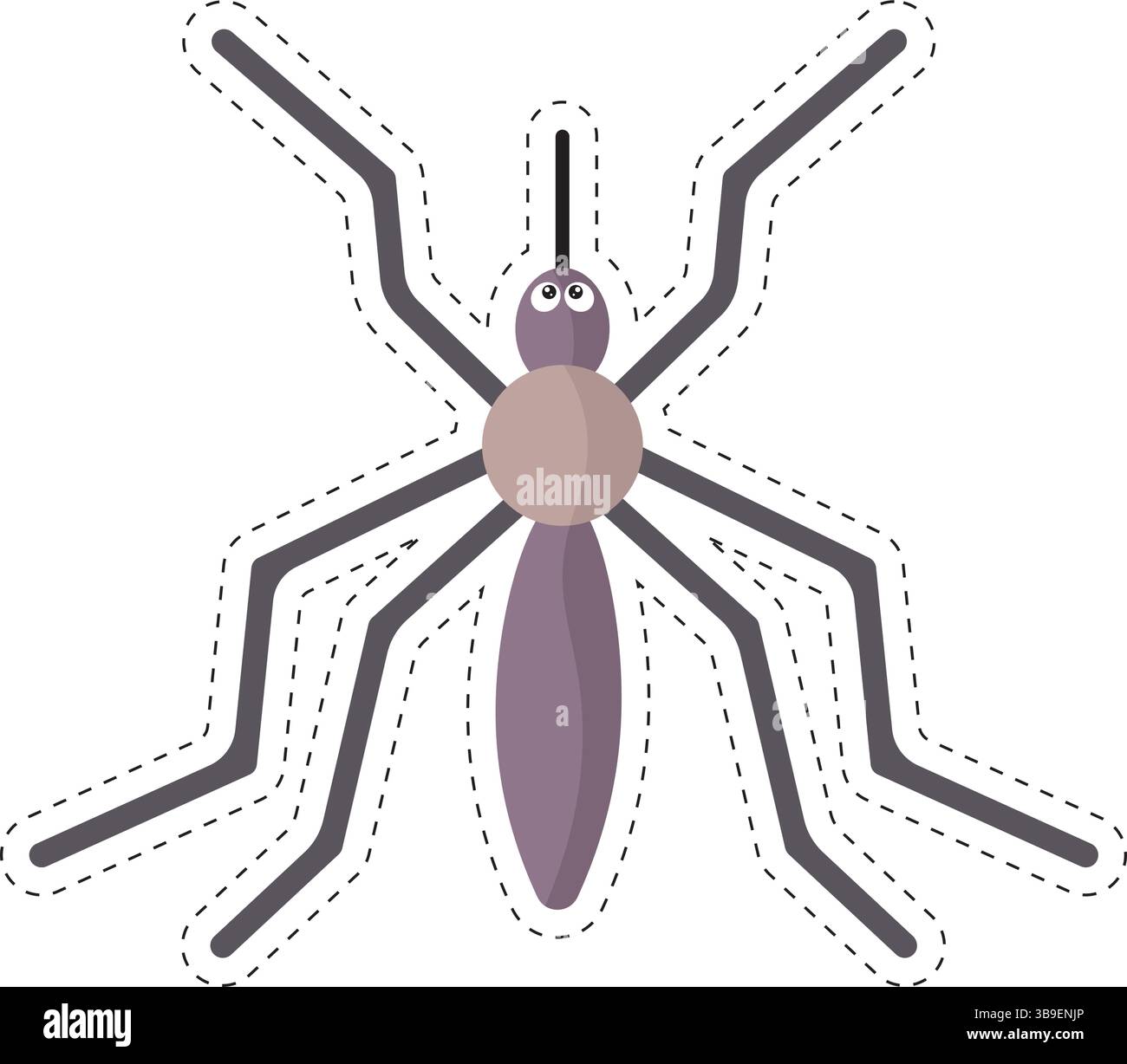 Purple mosquito cartoon bug. Vector illustration Stock Vector Image ...