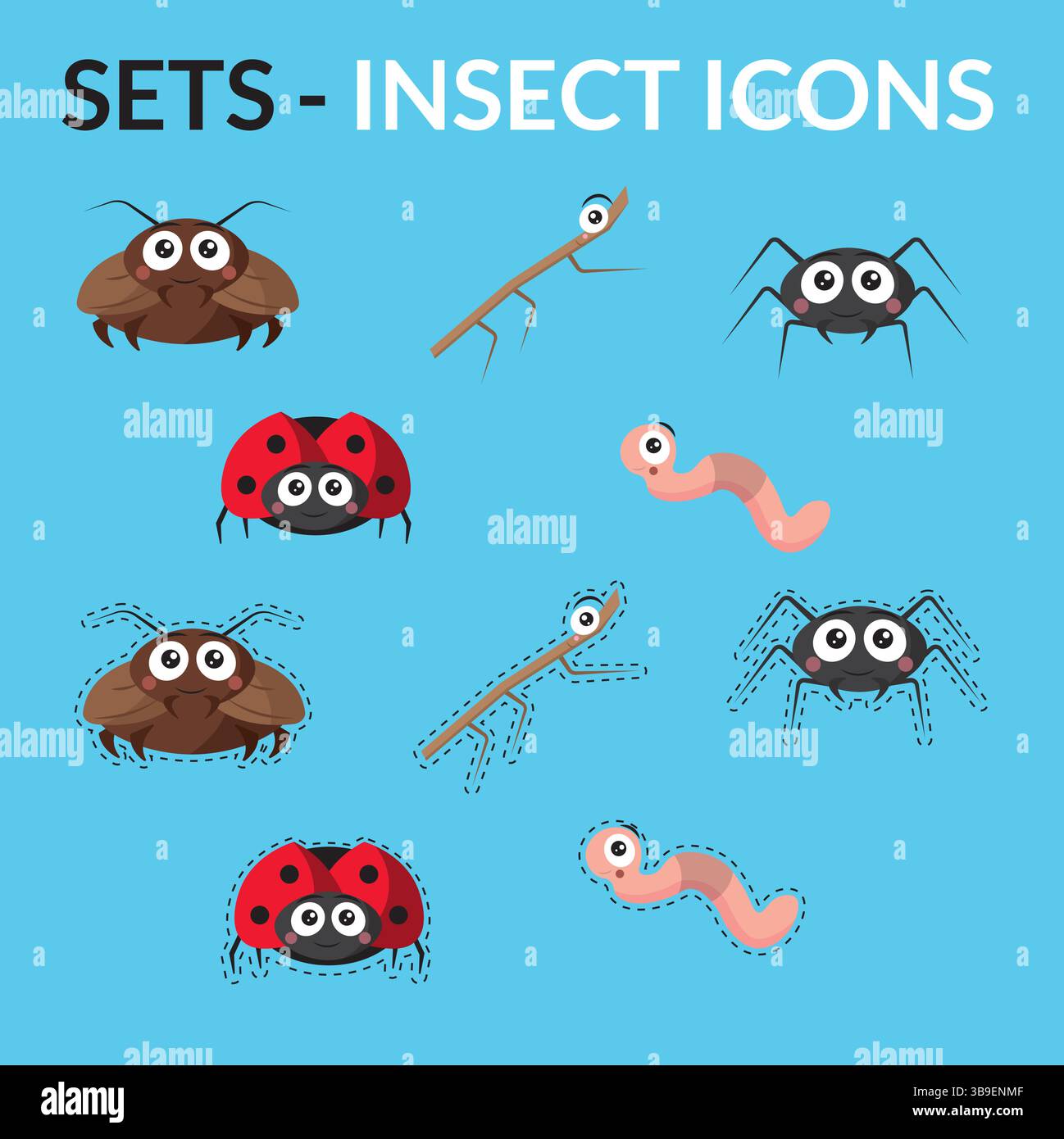 Insect cartoon icon pack. Vector illustration Stock Vector Image & Art ...
