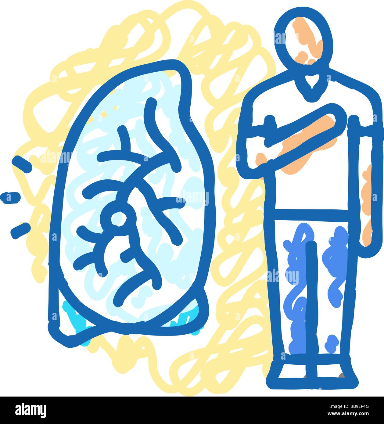 chronic obstructive pulmonary disease icon doodle illustration Stock ...