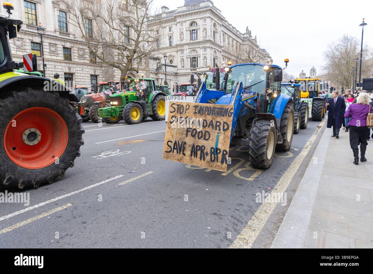 Tractors descend on Westminster in central London for an “RIP British ...
