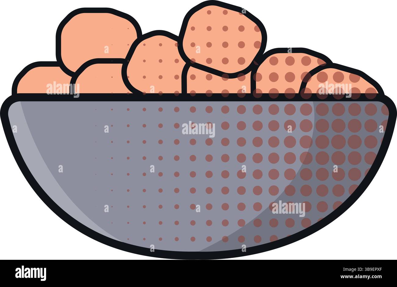 Bowl with meatballs. Vector illustration Stock Vector Image & Art - Alamy