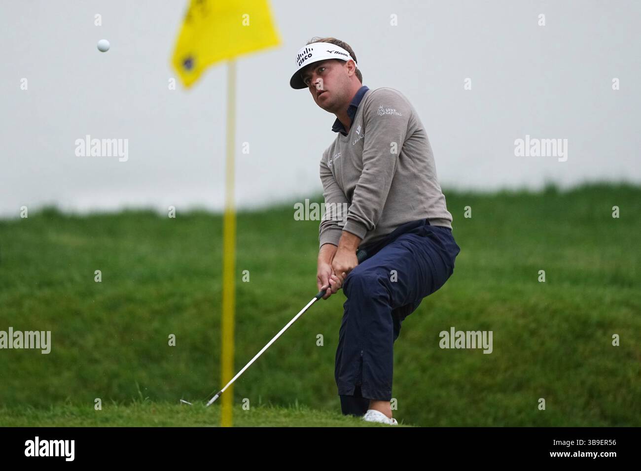 Keith Mitchell hits on the 16th hole during the second round of the Truist Championship golf ...