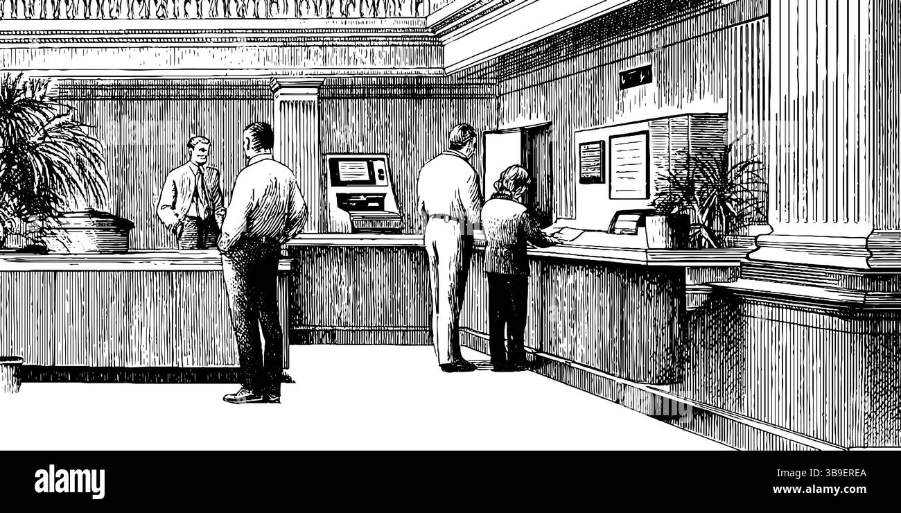 Bank teller vintage hi-res stock photography and images - Alamy