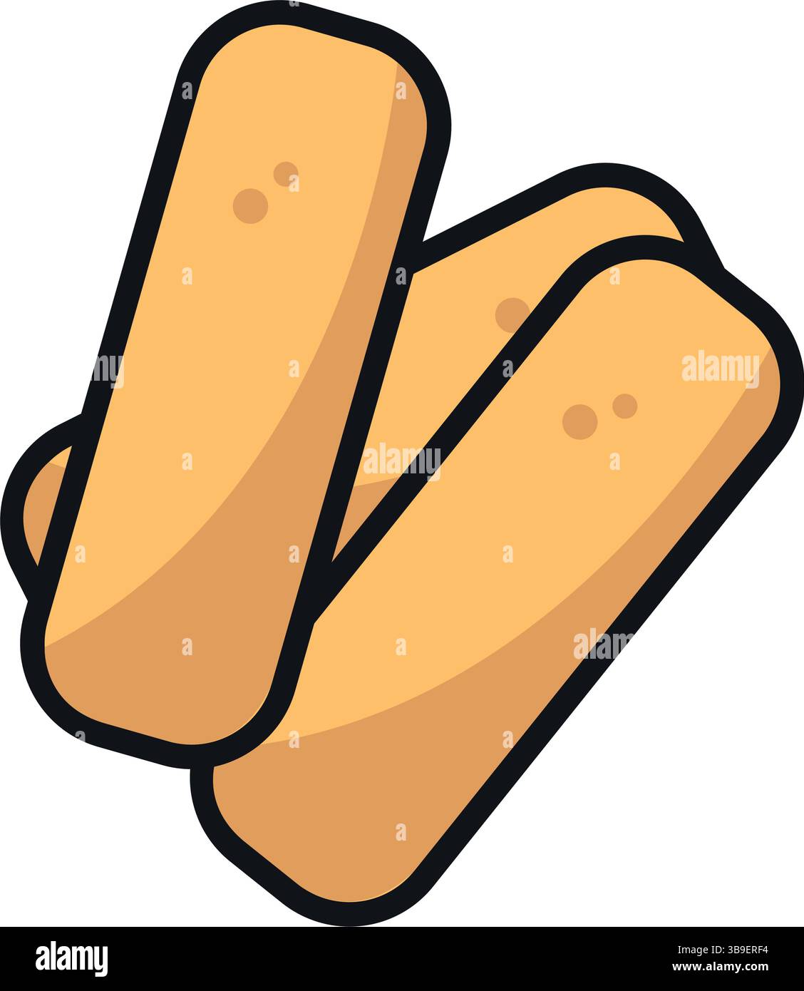 Crispy breadsticks trio. Vector illustration Stock Vector Image & Art ...