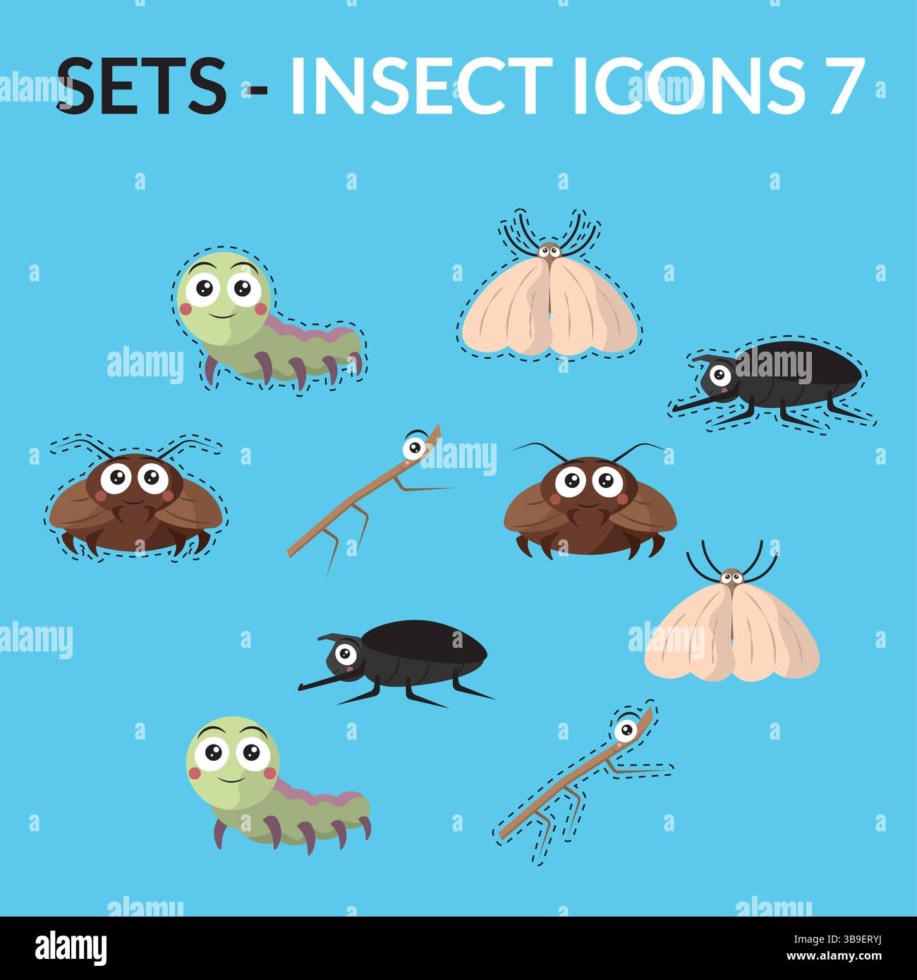 Insect cartoon icon pack. Vector illustration Stock Vector Image & Art ...