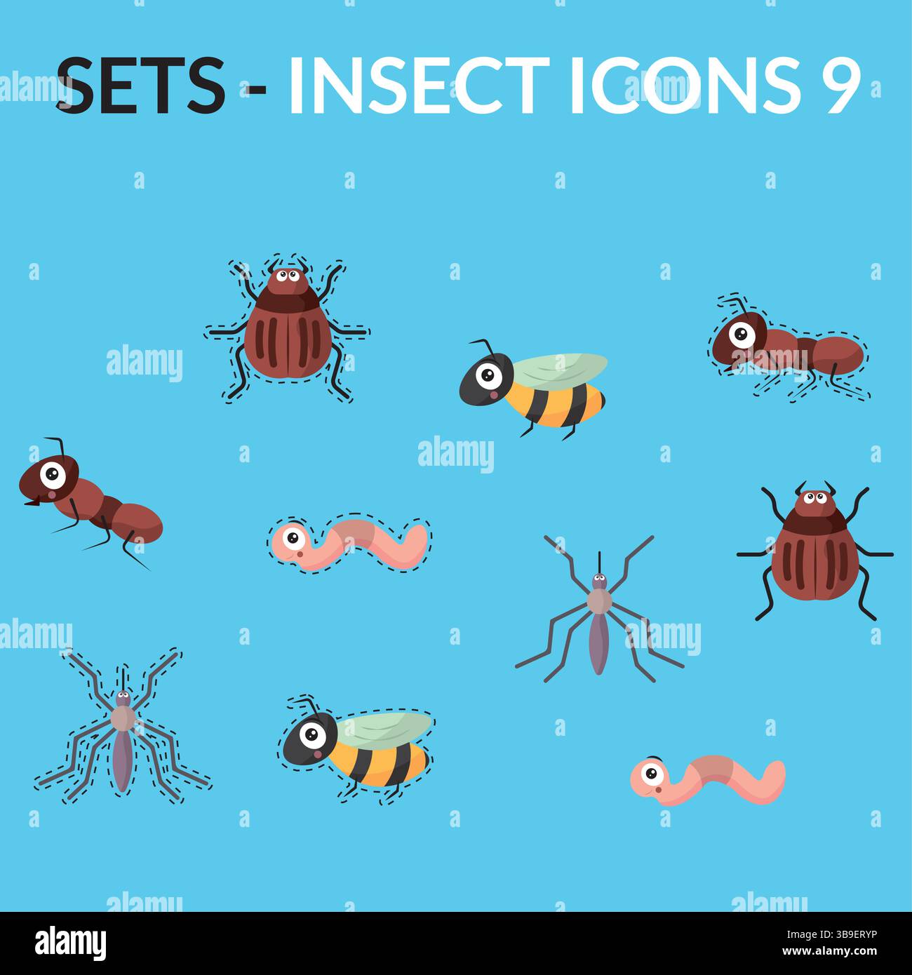 Insect cartoon icon pack. Vector illustration Stock Vector Image & Art ...